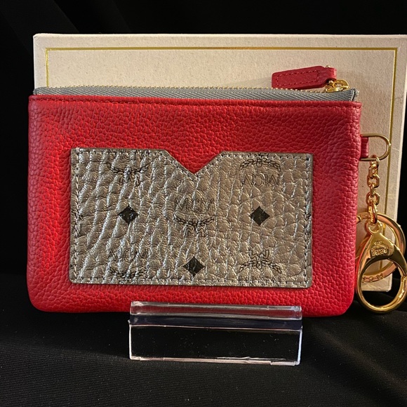 MCM | Bags | Authentic Mcm Leather Coin Pouch Keychain Card Holder With ...